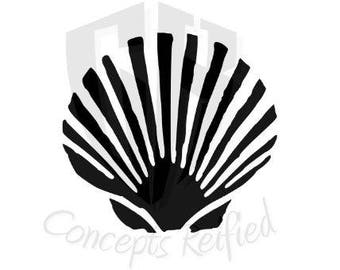 Clam shell stencil | Etsy