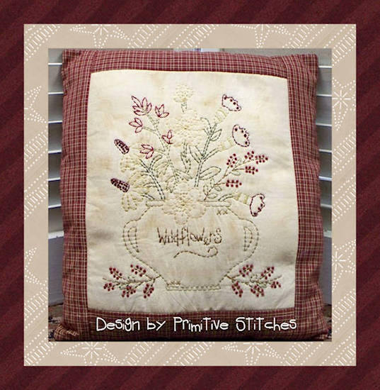 Wildflowers-Primitive Stitchery E-PATTERN by Primitive