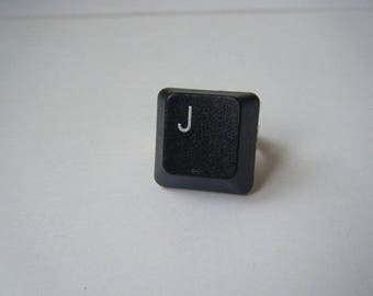 Solid Square Block Ring with 1Letter/Number