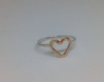 Dainty heart ring | Etsy