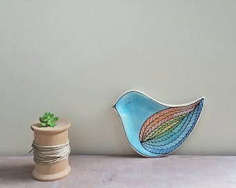 pottery with hand drawn birds insects praying by catherinereece