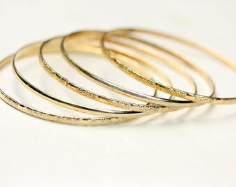 Plain gold bangle | Etsy