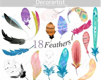 Feather clip art | Etsy