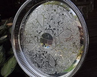 Large silver tray | Etsy