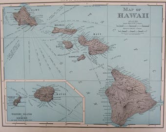 Hawaii map | Etsy