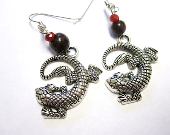 Hanging Lizard Earrings