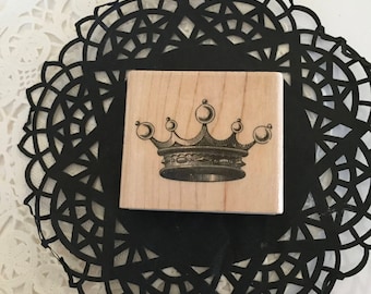 Crown rubber stamp | Etsy