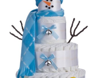 Snowman diaper cake | Etsy