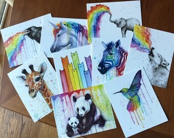 Watercolor animals | Etsy