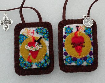 100% Wool Brown Scapular of Our Lady of Mt. Carmel