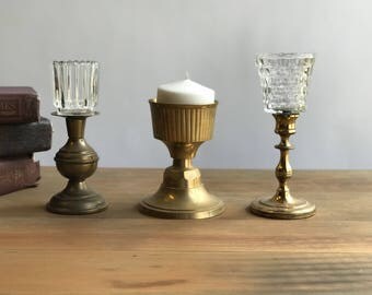 Brass candle holder | Etsy