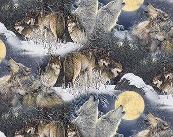 Wolf fabric | Etsy