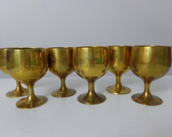 Brass wine goblets | Etsy