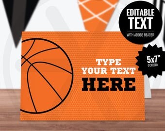 Basketball Place Cards Editable Buffet Cards Food Tent