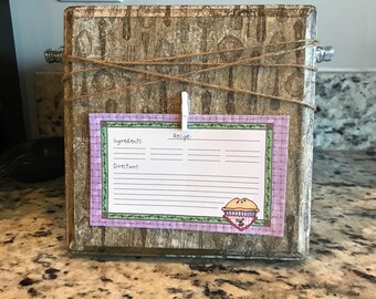 Kitchen Decor Wall Recipe Display Recipe Recipe card