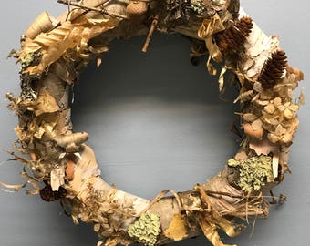 Birch bark wreath | Etsy
