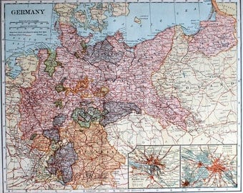 Vintage germany map | Etsy