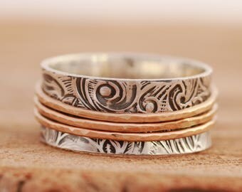 Silver spinner ring | Etsy