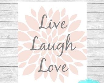 Live Laugh Love Digital PRINTABLE Files Instant Download Brown
