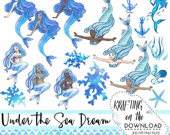 Mermaid clip art | Etsy