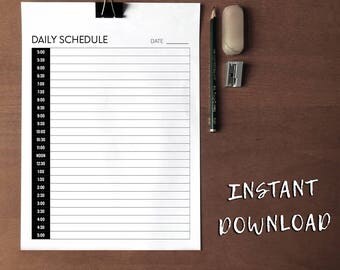 Daily hourly planner | Etsy