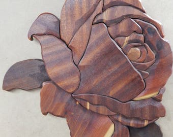 Intarsia rose | Etsy