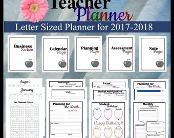 BLACK EDITABLE Teacher Planner Printable School Homeschool