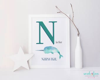 Narwhal print | Etsy