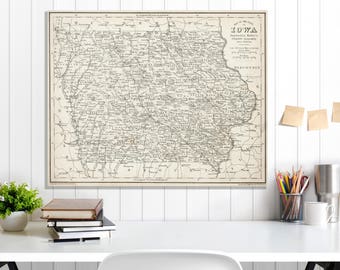 Iowa state canvas | Etsy