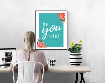 Be you tiful Print Beautiful Print Be-you-tiful Vintage