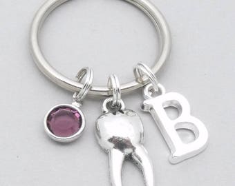 Tooth Keychain Dentist Charm Keychain Dentist Gift Dental