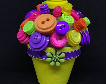 Flower pot buttons | Etsy