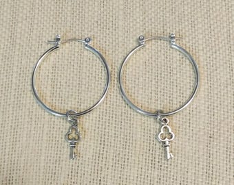 Charm hoop earrings | Etsy