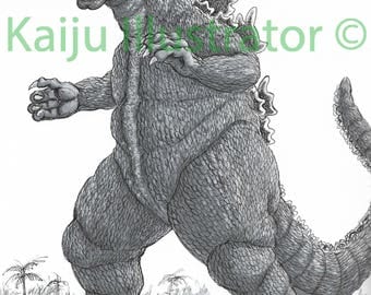 Godzilla art | Etsy