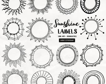 Quirky Doodle Frame ClipArt Oval & Round Label Printable Logo