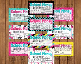 Personalized School Money Printable Stickers School Labels