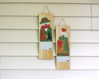 Snowman painting | Etsy