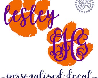 Clemson Monogram Decals/ Clemson State Decal