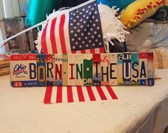 Give peace a chance handmade license plate wall art one of a