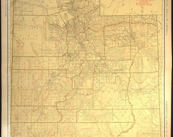Utah railroad map | Etsy