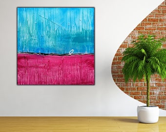Pink abstract art | Etsy