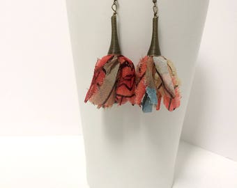 Sari silk earrings | Etsy