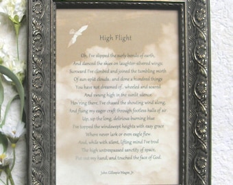 High flight poem | Etsy