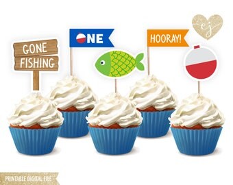 Fish cupcake toppers | Etsy