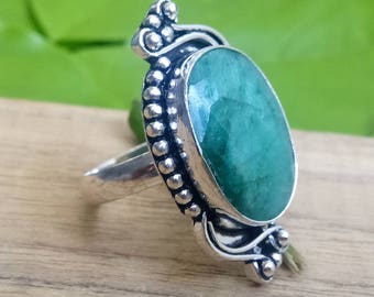 Indian emerald ring | Etsy