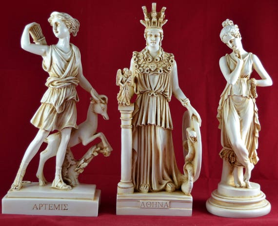 Athena Pallas Artemis and Persephone greek statue figure NEW