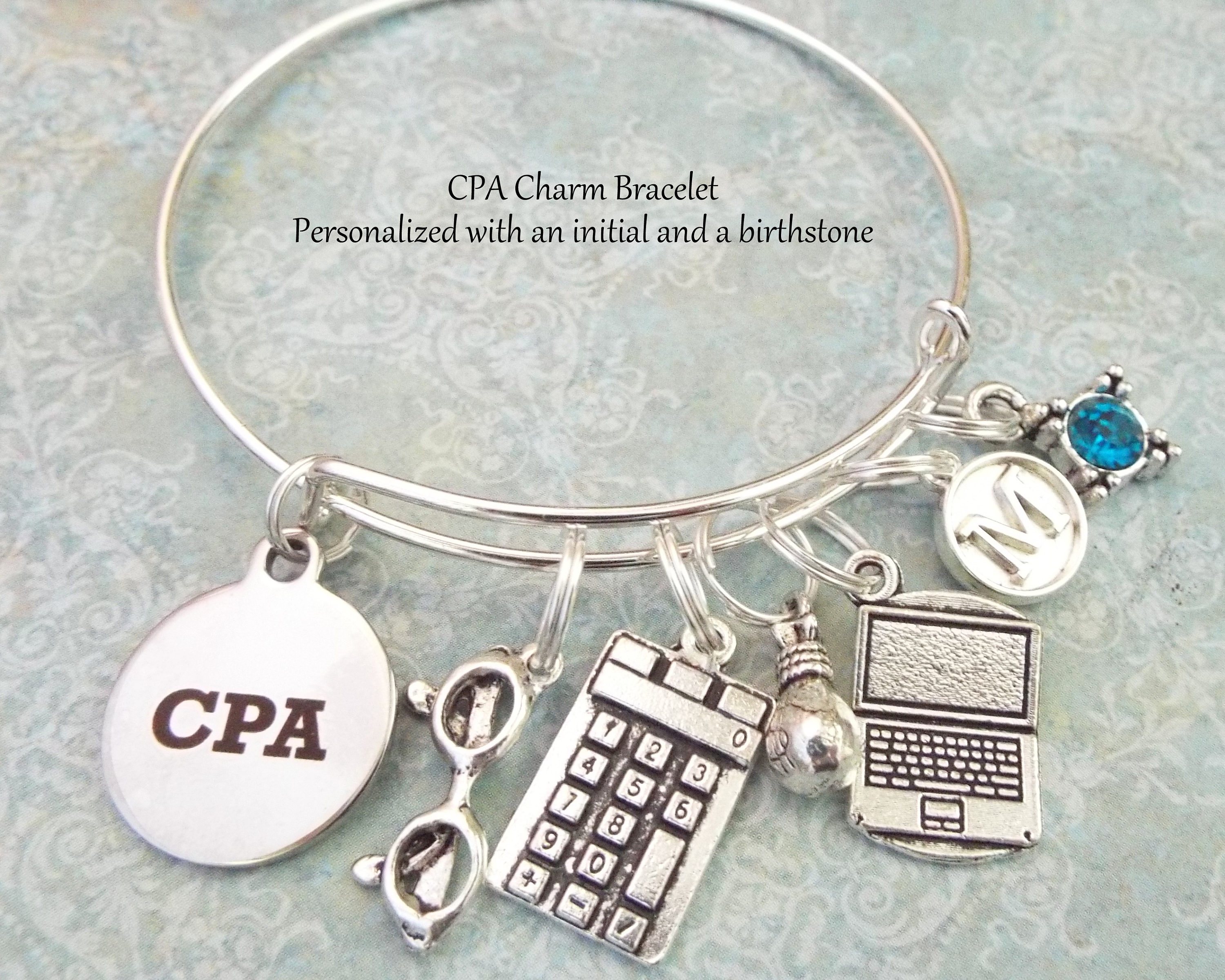 CPA Charm Bracelet, Personalized Graduation Gift for CPA, Gift for ...