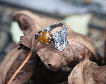 Amber ring | Etsy
