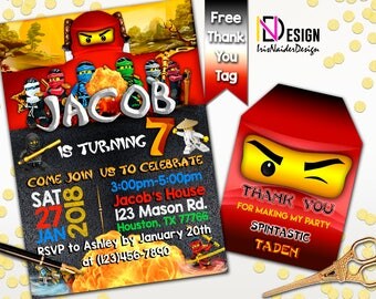 Ninja invitation | Etsy