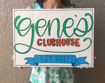 Clubhouse sign | Etsy